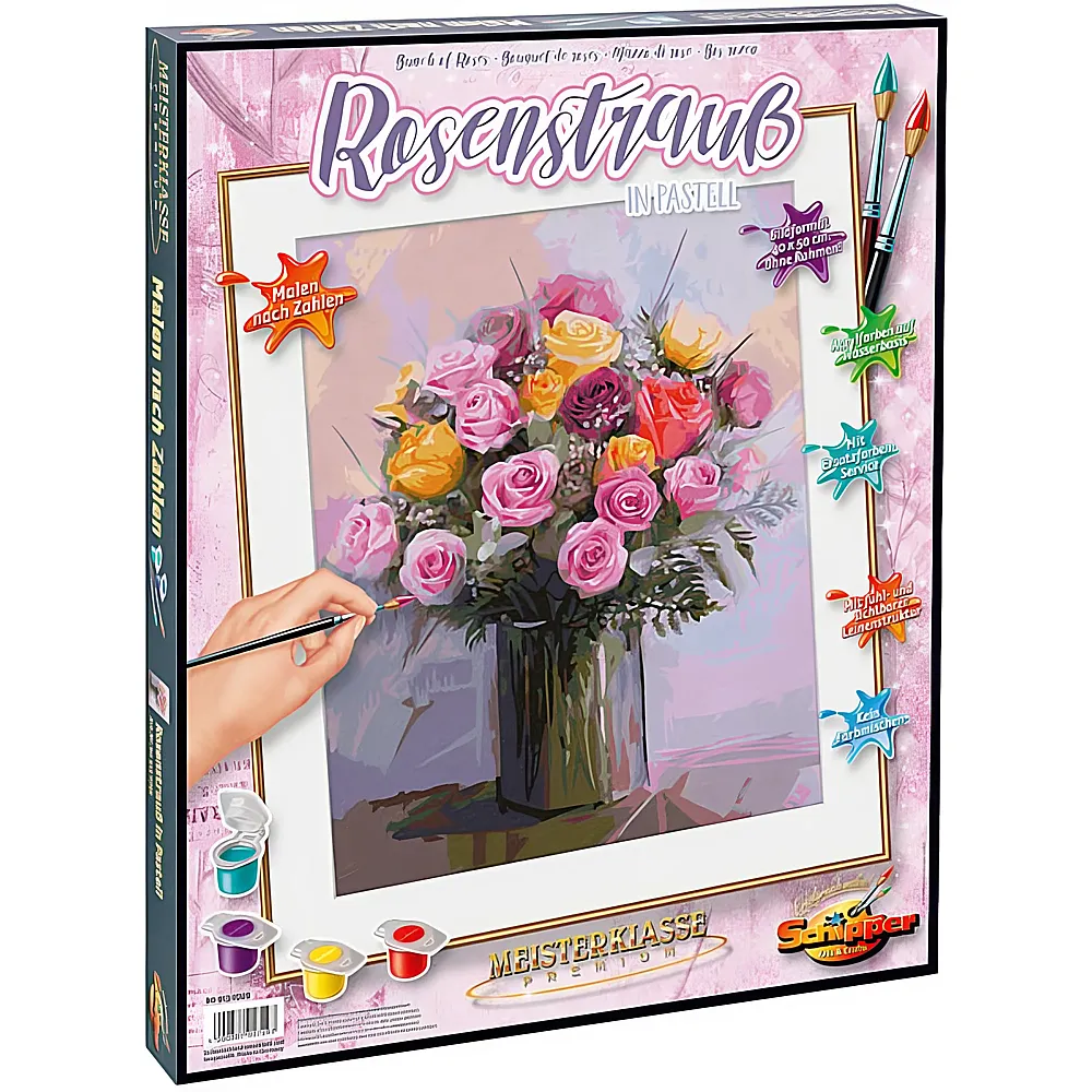 Schipper Blumen & Pflanzen Malen nach Zahlen Rosenstrauss in Pastellfarben