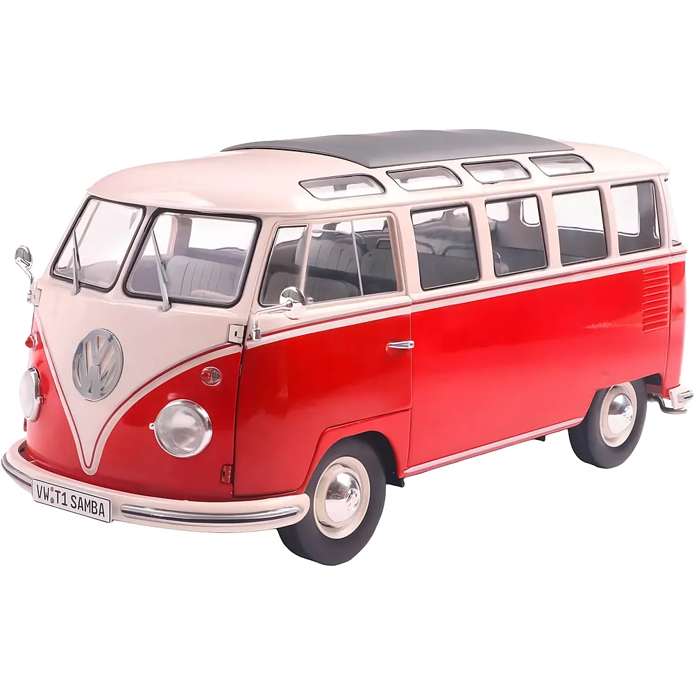 meinspielzeug - Solido 1:18 VW T1 21 Windows Rot/Weiss | Die-Cast 1:18