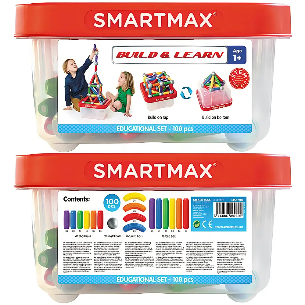 SmartMax Starter Sets Build & Learn 100Teile | Magnet-Bausteine