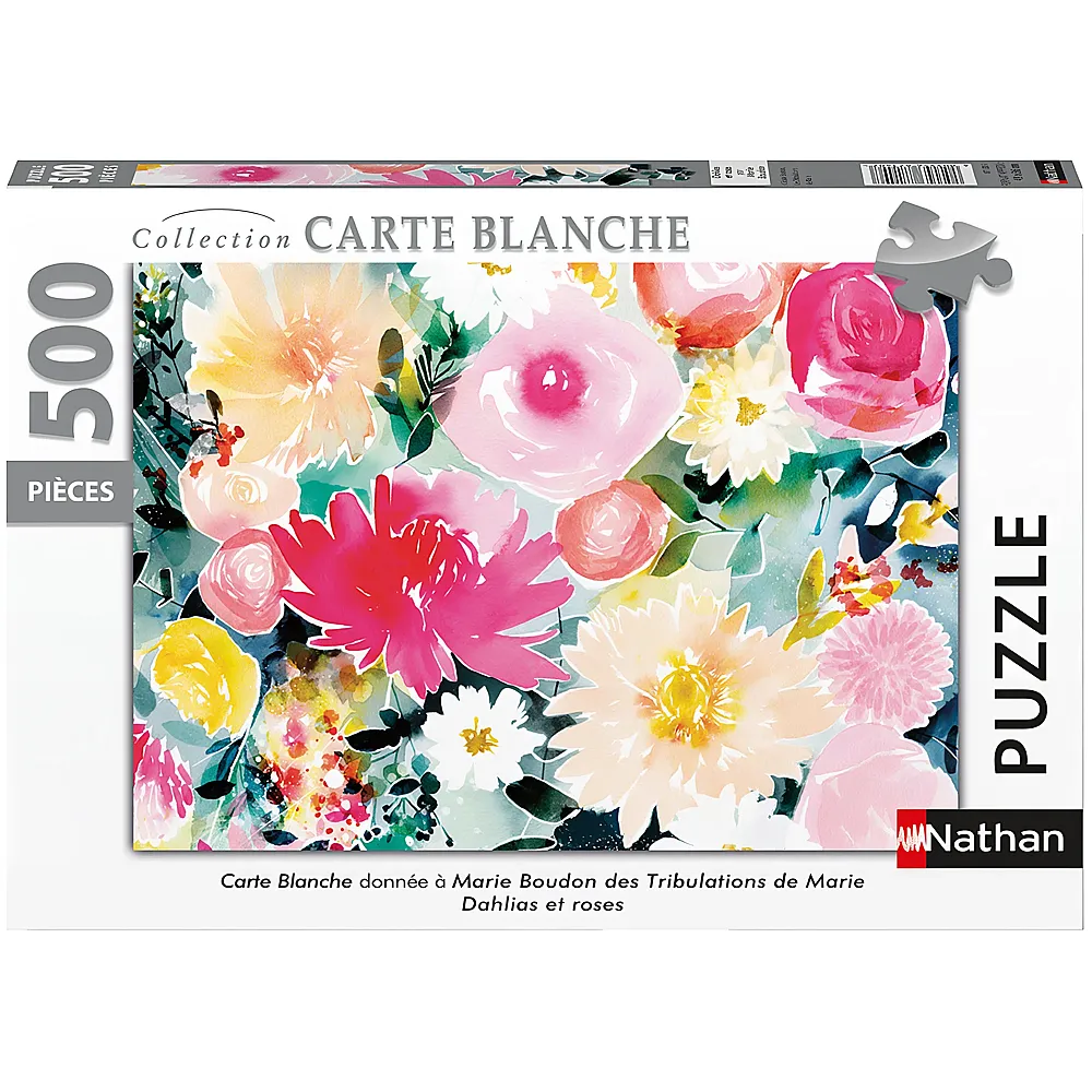 Nathan Puzzle Marie Boudon Dahlias and Roses 500Teile | Puzzle 500 Teile